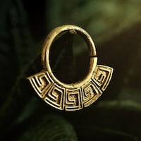 Ornate Filigree Septum Brass Piercing With Natural Garnet Stone ...