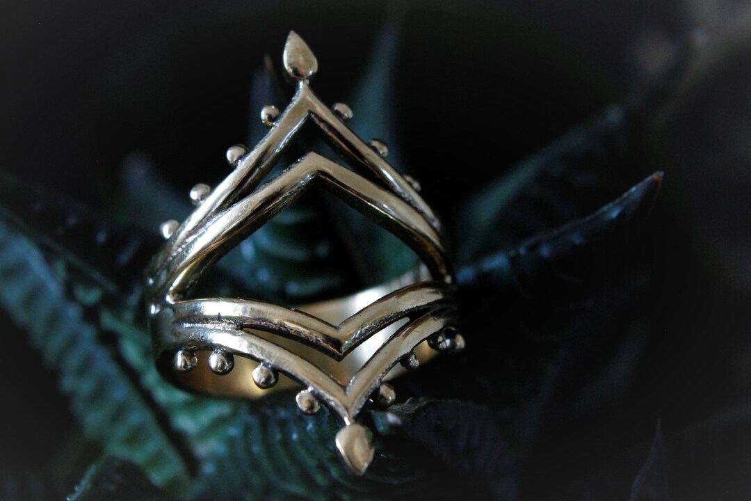 Golden Statement Ring, Brass Jewelry, Indian Ring, Oriental Jewelry, Gypsy Ring, Festival ...