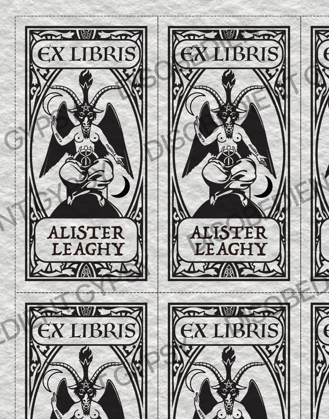 Baphomet Printable Ex Libris Book Plate - Etsy