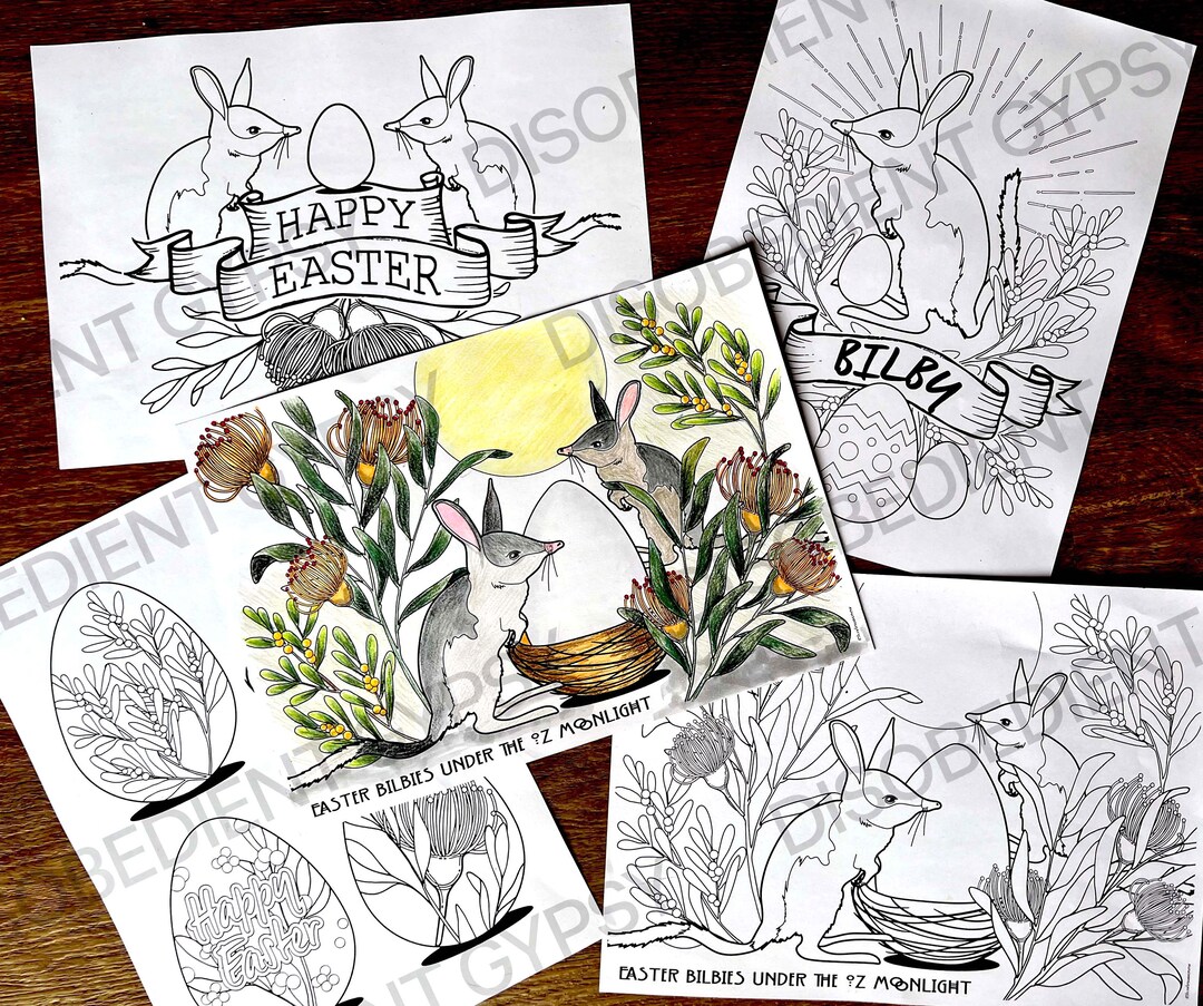 Bilby Easter Colouring Pages - Etsy