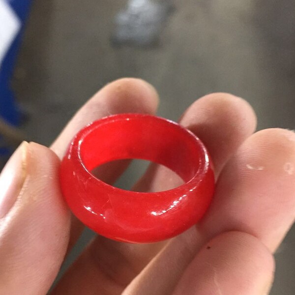 Red Jade Ring - Etsy