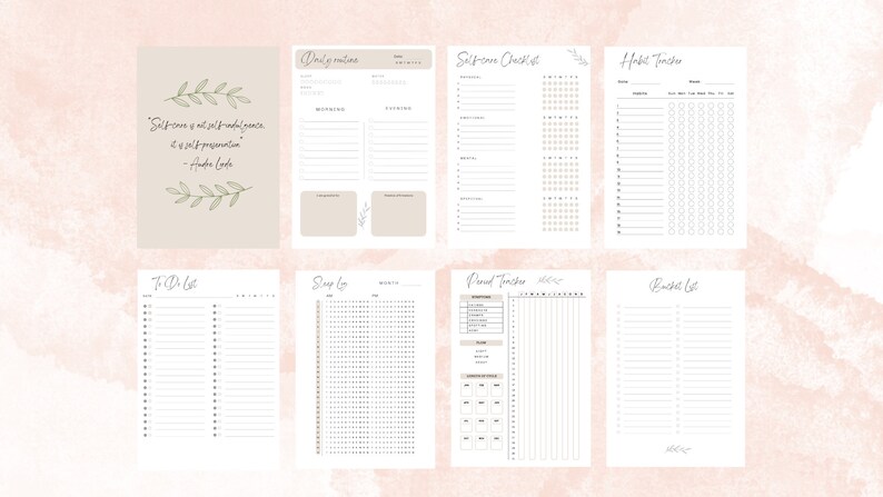 Self-care Rituals Habit Tracker Bundle Self Care Printable Planner ...