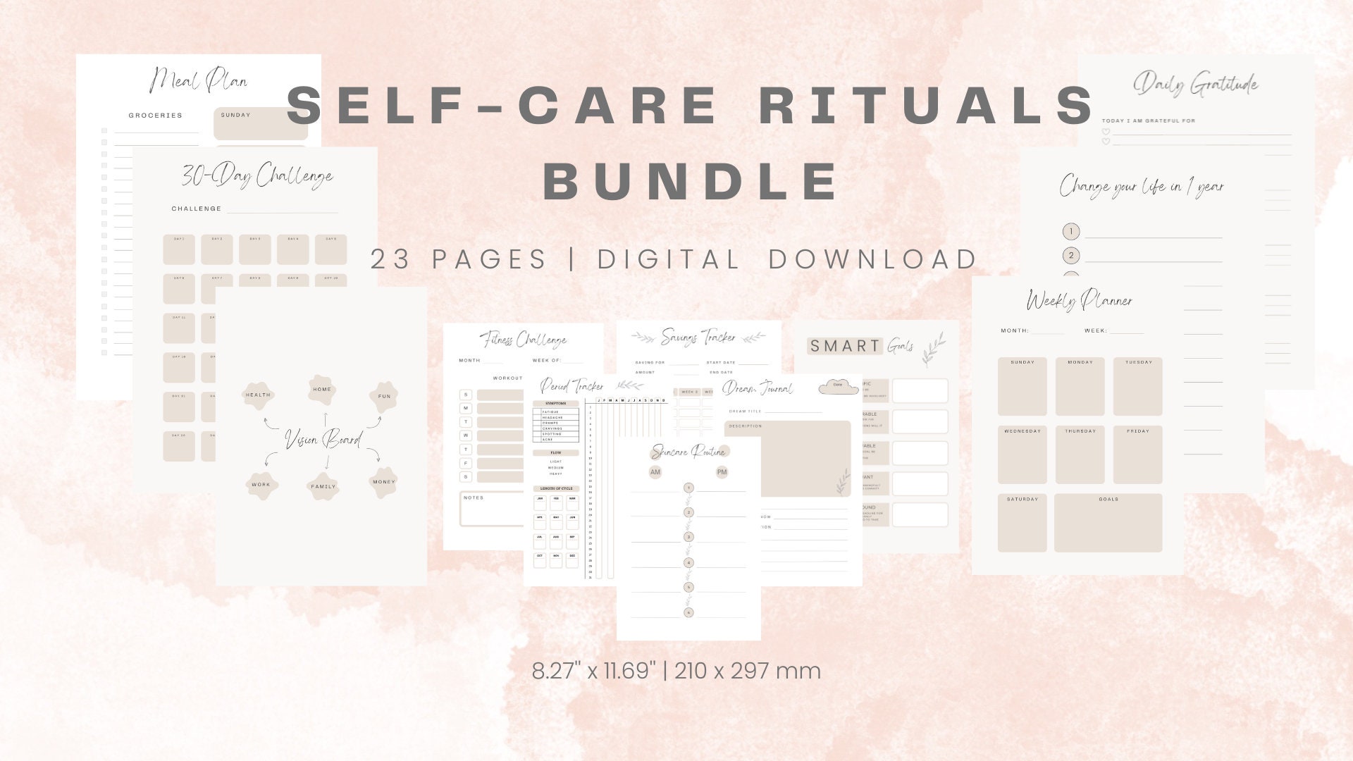 Self-care Rituals Habit Tracker Bundle Self Care Printable Planner ...