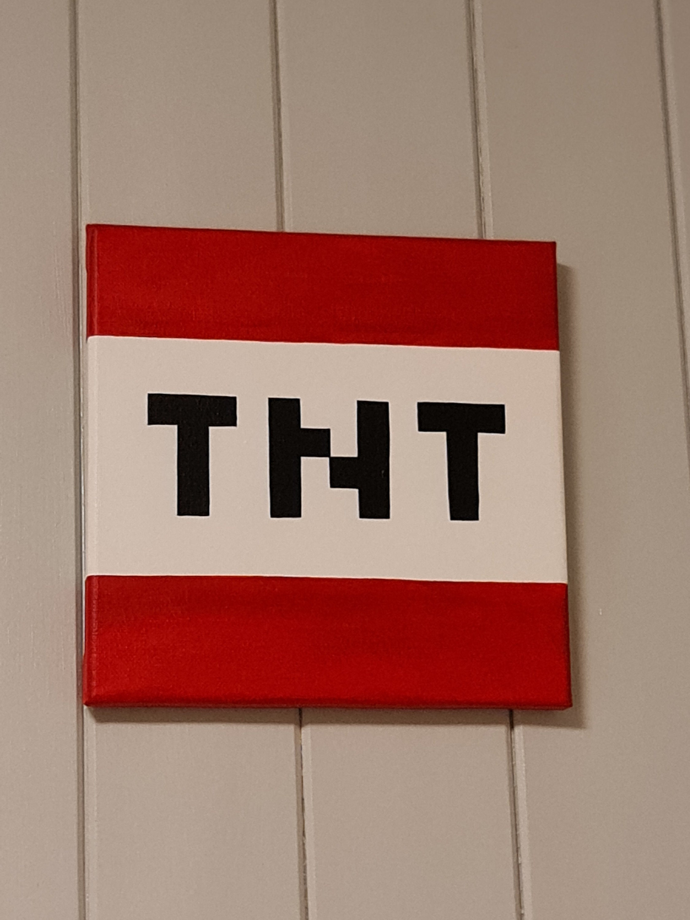 Minecraft Canvas Hand Painted Minecraft Inspired Wall Art - Etsy