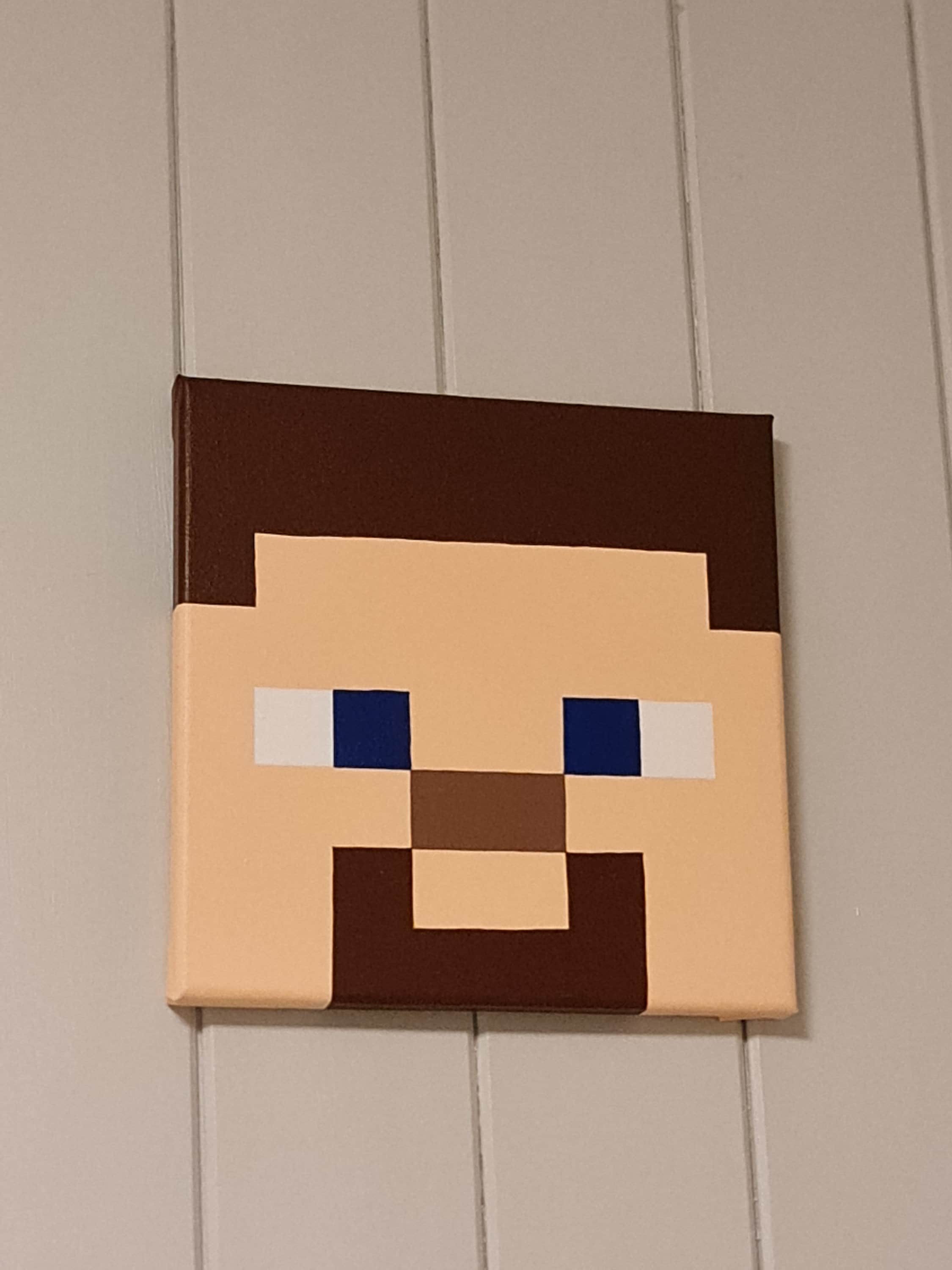 Minecraft Canvas Hand Painted Minecraft Inspired Wall Art - Etsy