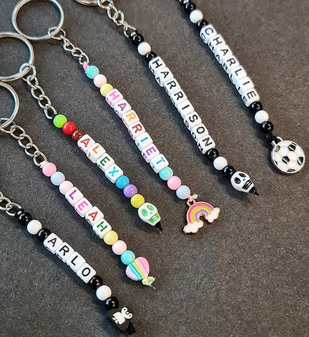 Kids Custom Keyrings Children's Colourful Personal Keyring - Etsy UK