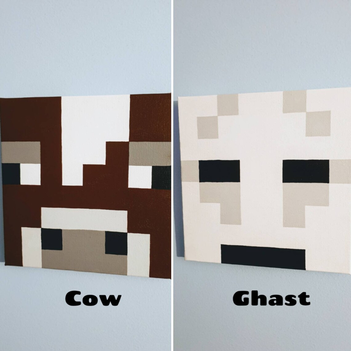 Minecraft Canvas Hand Painted Minecraft Inspired Wall Art | Etsy UK