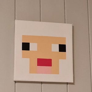 Minecraft Canvas Hand Painted Minecraft Inspired Wall Art - Etsy