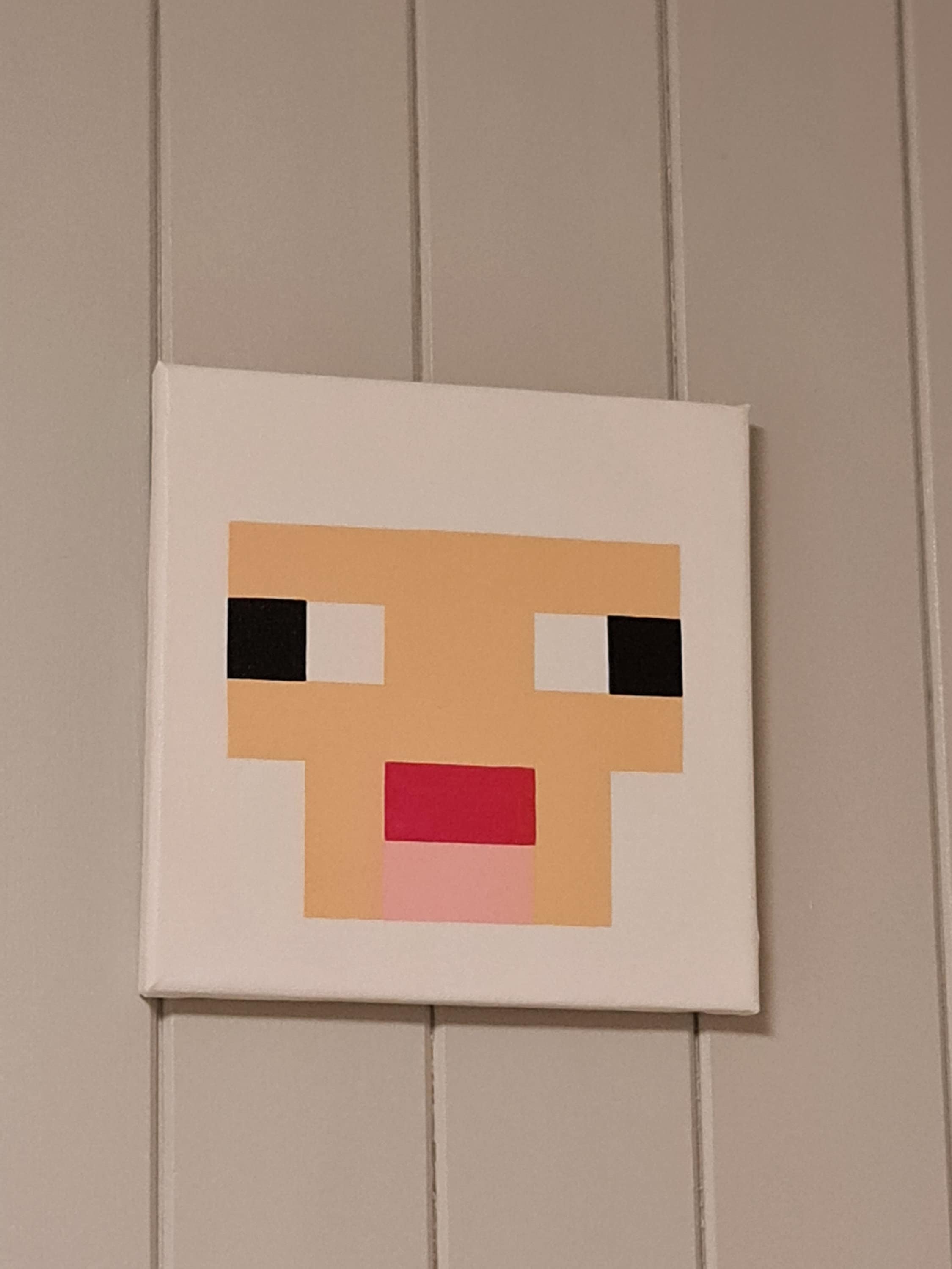 Minecraft Canvas Hand Painted Minecraft Inspired Wall Art - Etsy