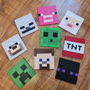 Minecraft Canvas Hand Painted Minecraft Inspired Wall Art - Etsy