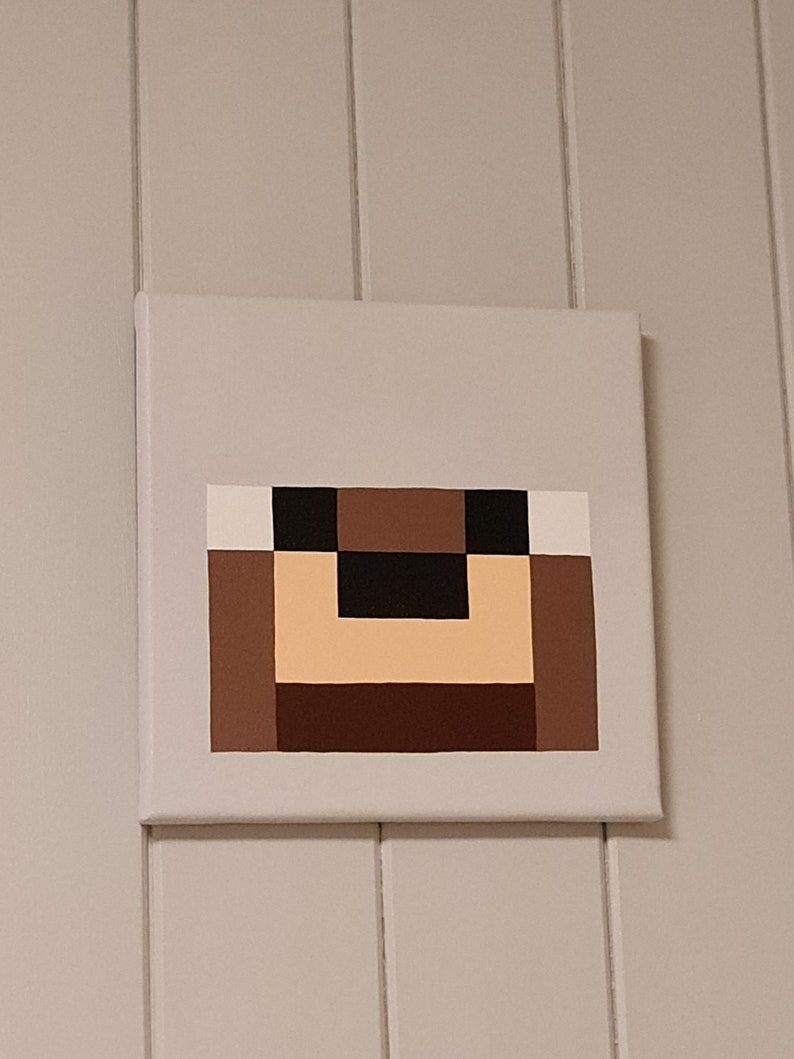 Minecraft Canvas Hand Painted Minecraft Inspired Wall Art - Etsy