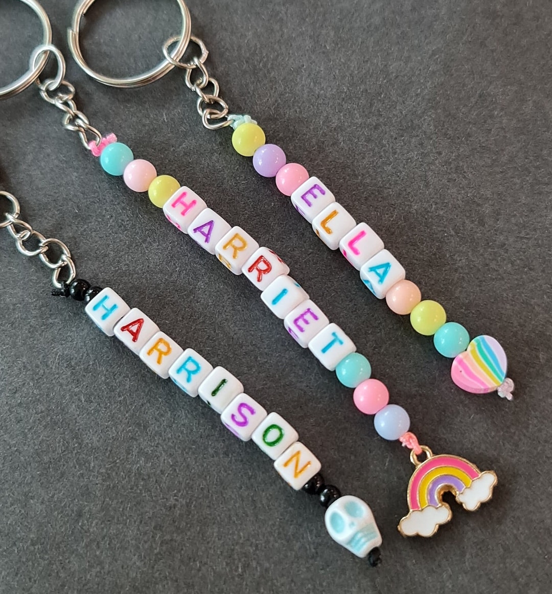 Kids Custom Keyrings Children's Colourful Personal Keyring - Etsy UK