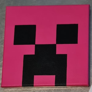 Minecraft Canvas Hand Painted Minecraft Inspired Wall Art - Etsy UK