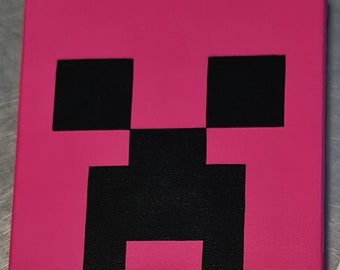 Minecraft Canvas Hand Painted Minecraft Inspired Wall Art - Etsy