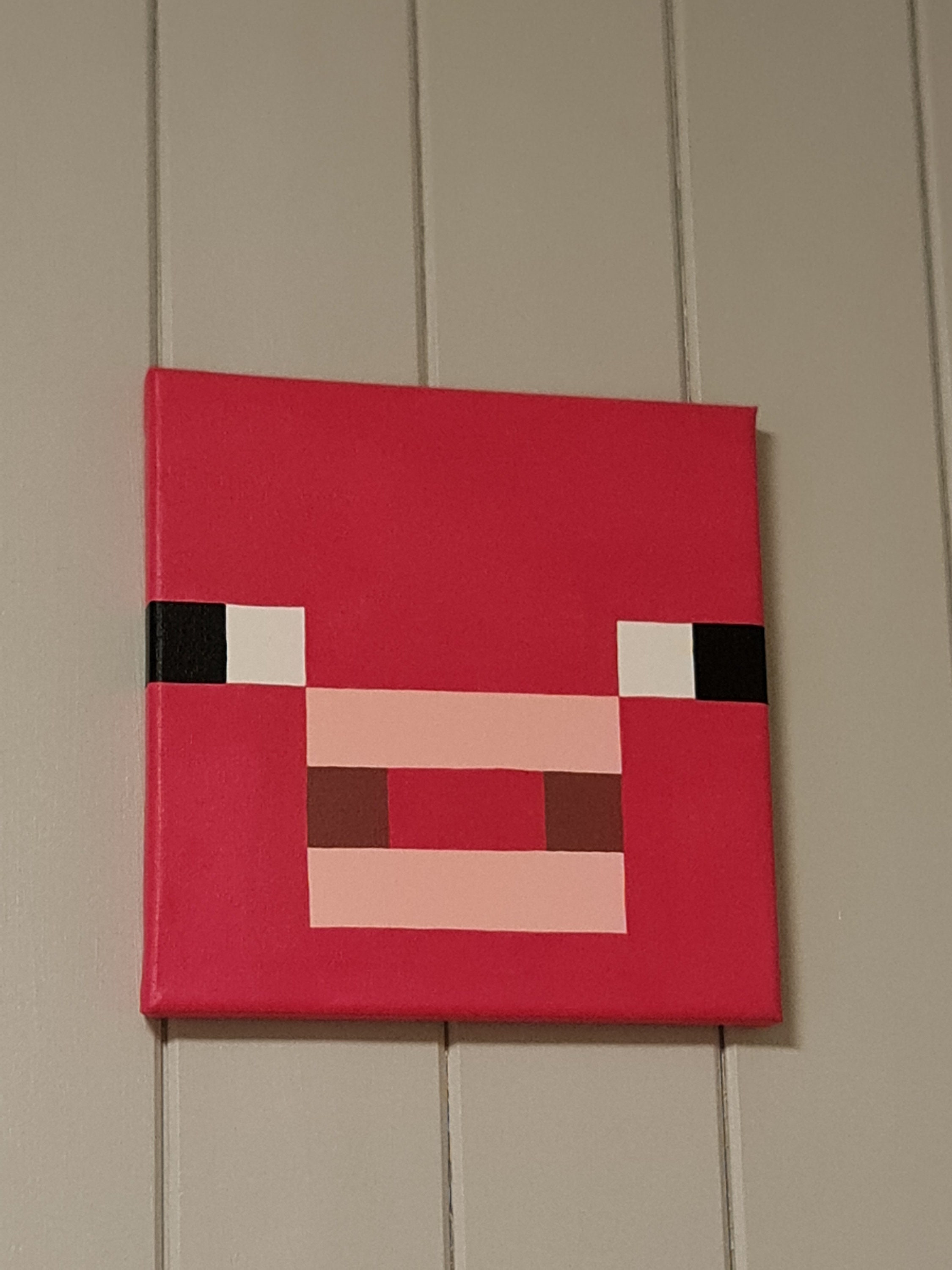 Minecraft Canvas Hand Painted Minecraft Inspired Wall Art - Etsy