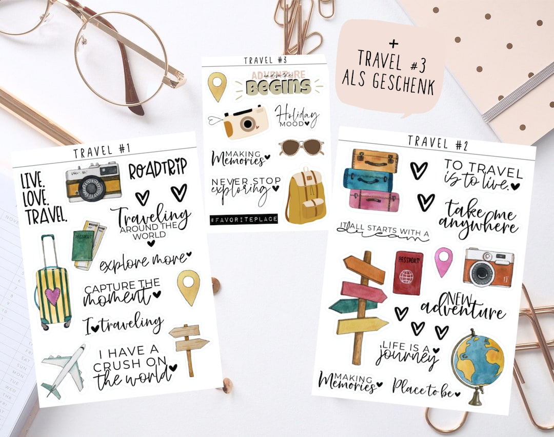 Quotes Urlaub Reisen Travel Sticker zum Planen & Dekorieren Bullet ...