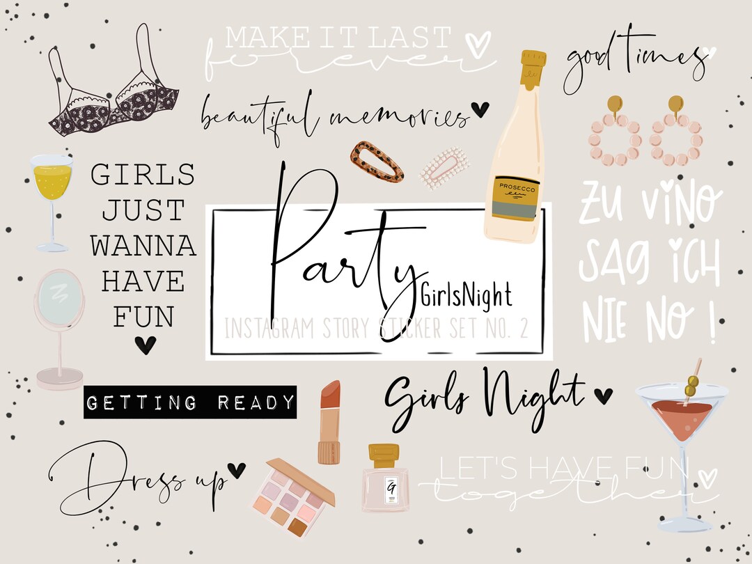 Instagram Stories Stickers Party, Girls Night, Girls Night, Friends ...