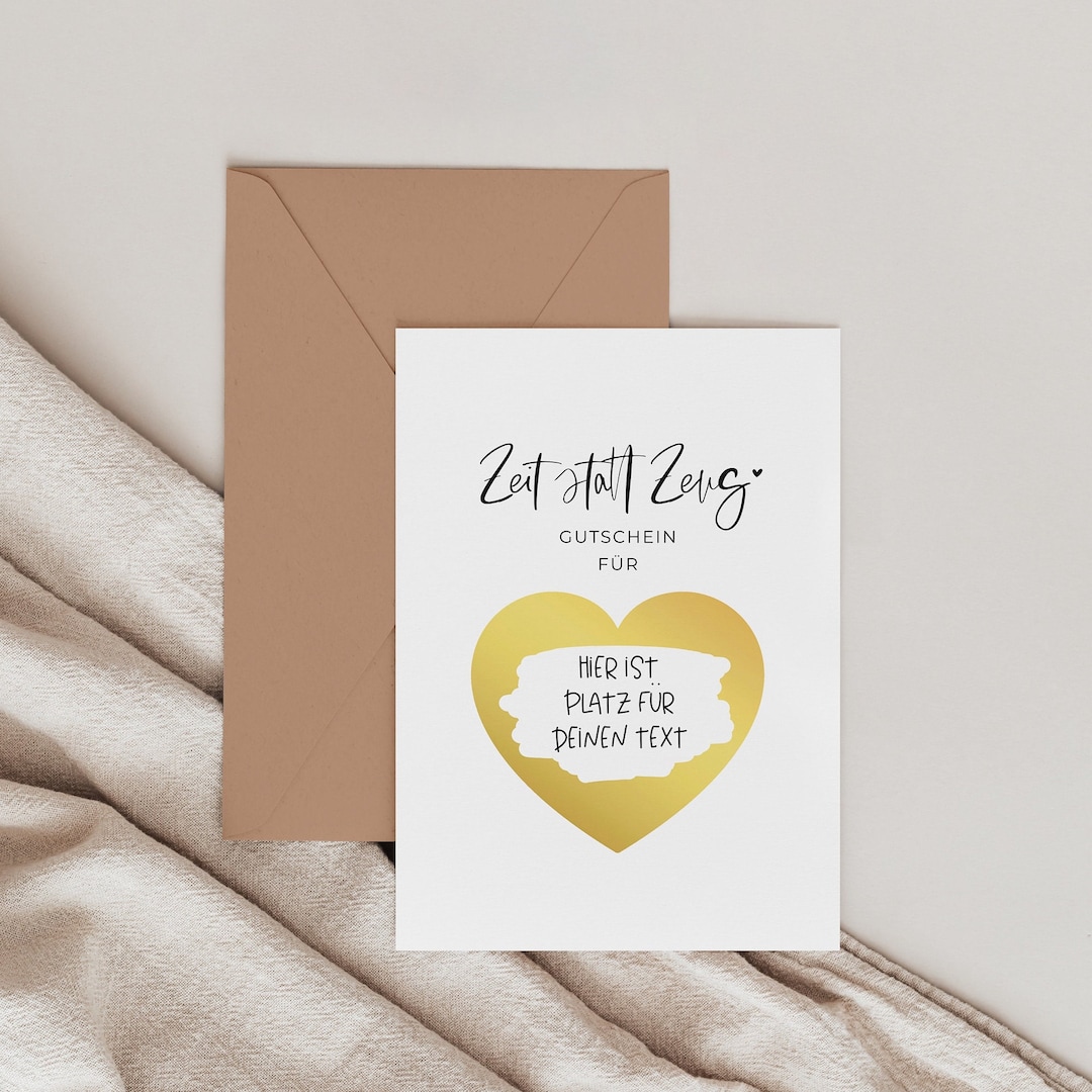 Rubbelkarte - Zeit statt Zeug - | Gutschein | Geschenkkarte | Zeit ...