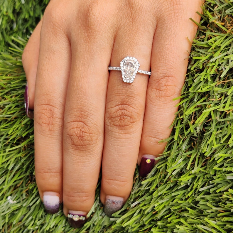 1.0 CT Coffin Ring Coffin Engagement Ring Coffin Moissanite - Etsy