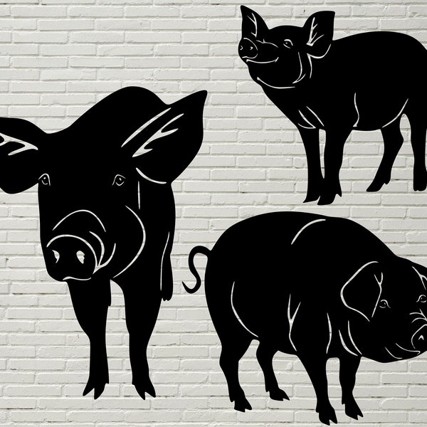 Pig Dxf Silhouette - Etsy