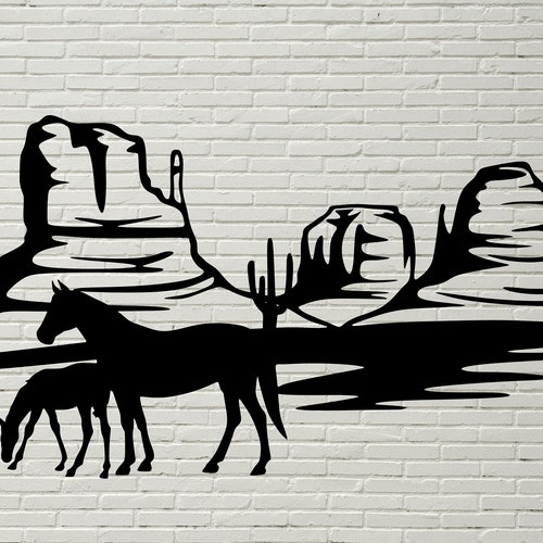 Desert Scene Svg Eps Dxf Cnc Plasmas Laser Cricut Silhouette - Etsy