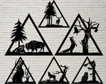 Animals Scene DXF Wildlife Cut File for Laser Dxf for | Etsy