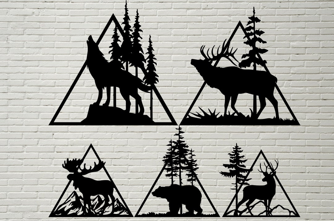 Wildlife Scene SVG DXF, Animals Cut File for Laser, Dxf for Plasma, Cnc ...