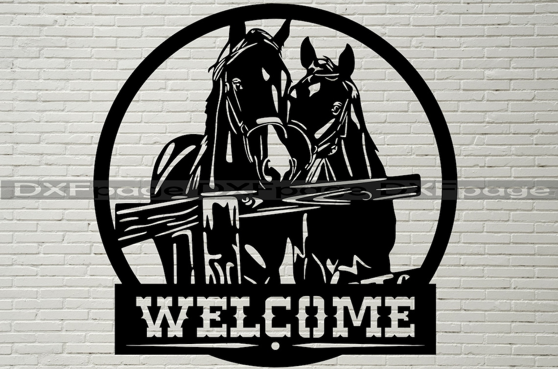 Welcome Sign DXF CNC Horse Svg Dxf File for Laser SVG File - Etsy
