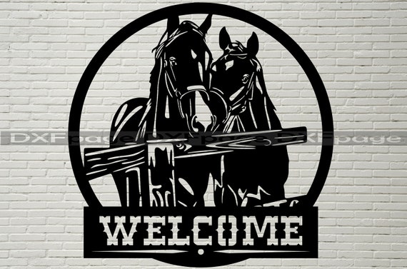 Welcome Sign DXF CNC Horse Svg Dxf File for Laser SVG File - Etsy Finland