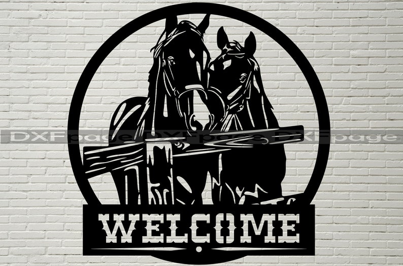 Welcome Sign DXF CNC Horse Svg Dxf File for Laser SVG File | Etsy Australia
