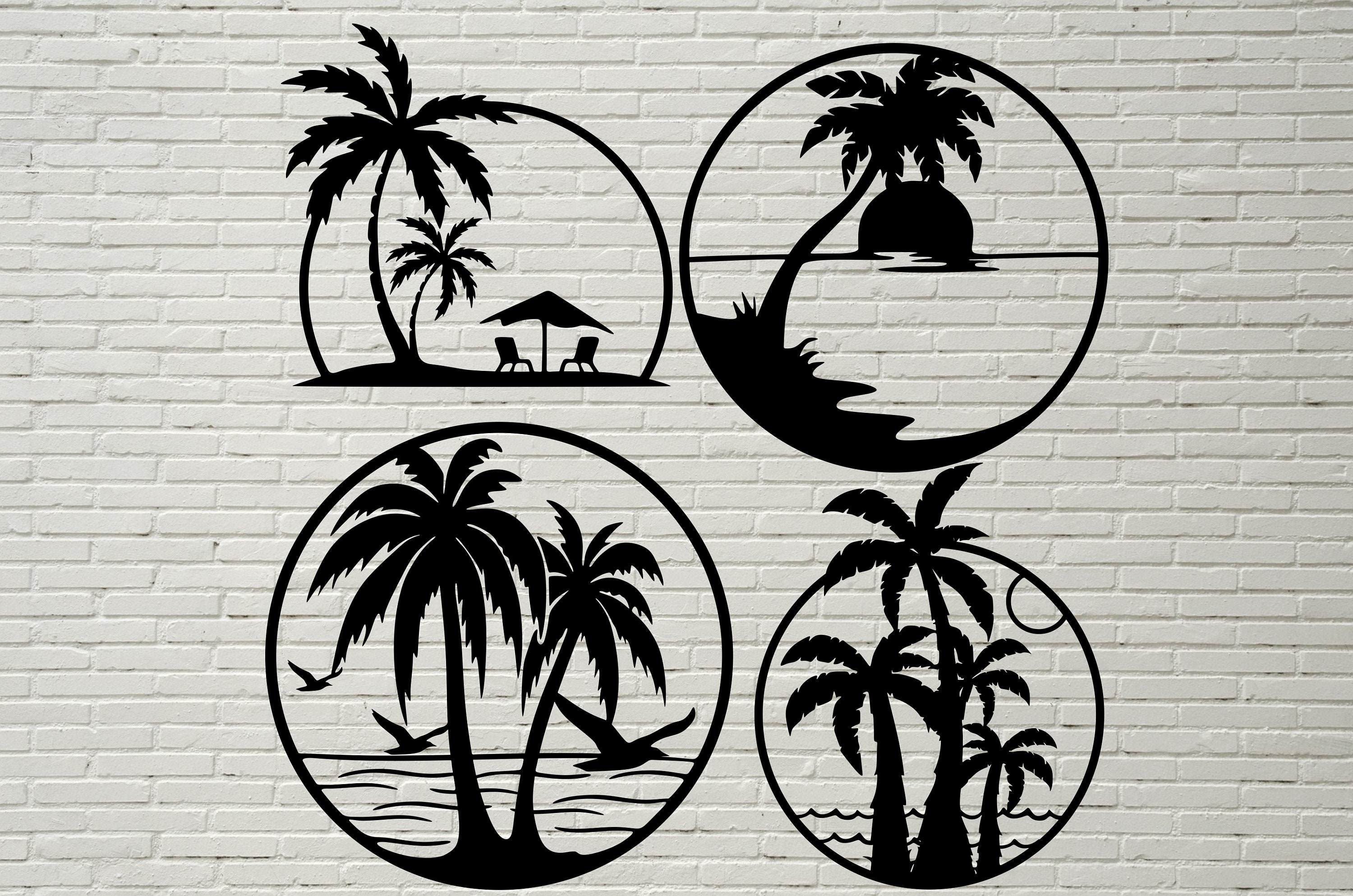 Palm scene SVG DXF Jungle cut file for laser dxf for plasma | Etsy