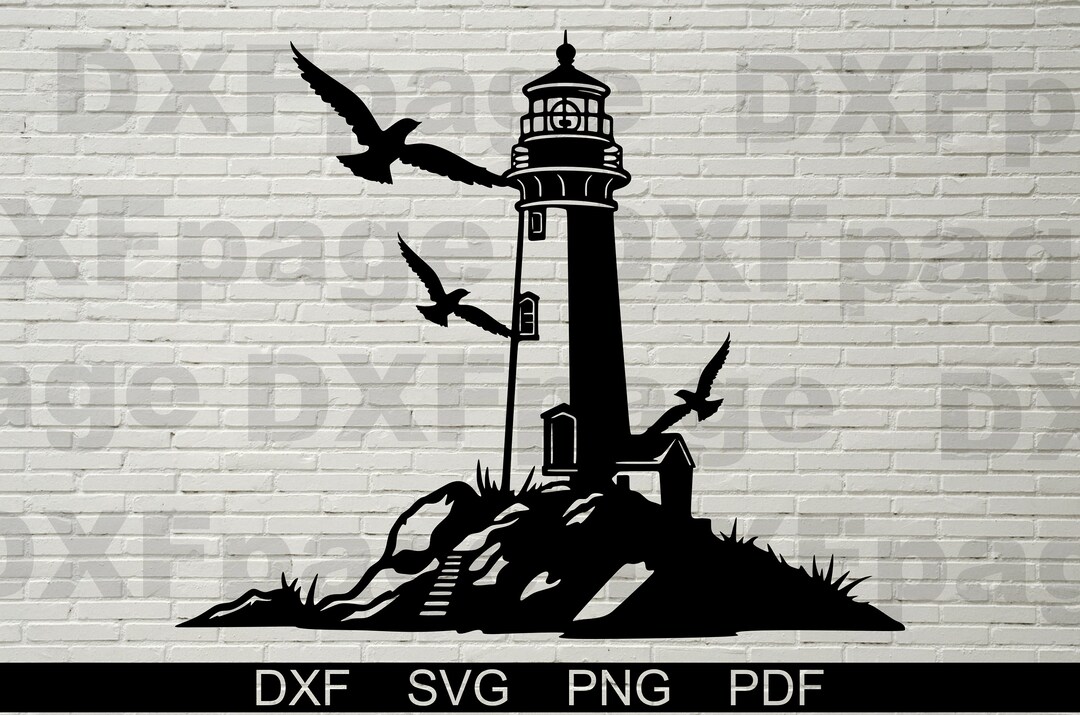 Lighthouse SVG, Ocean SVG Cut File Laser, Dxf for Plasma, Sea Cnc Wood ...