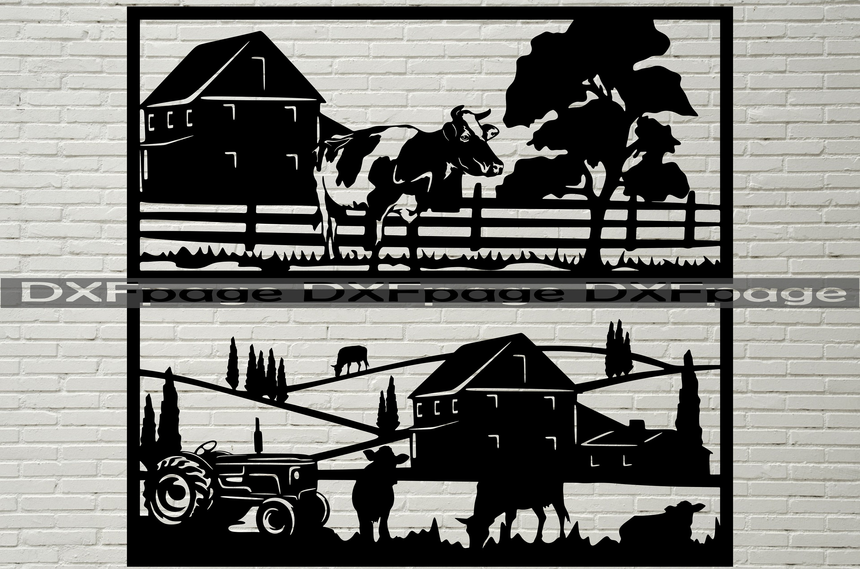 Cow Farm Scene DXF SVG Farm Cut File Dxf Files for Plasma - Etsy Canada