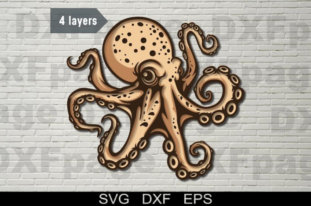 Octopus Multilayer SVG, DXF 3D Layered Plywood Cut File, Paper Cutting ...