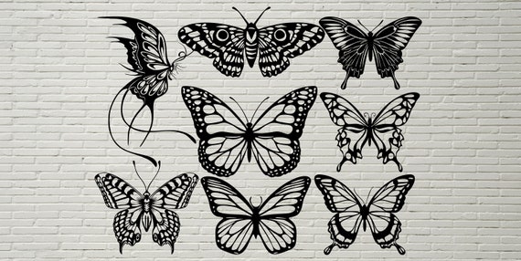 Butterfly SVG Bundle Butterfly Clip Art Patterned Butterfly | Etsy