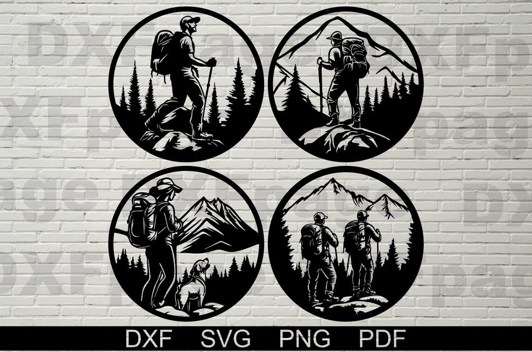 Hiker Svg for Cricut DXF, Camping Cut File Laser, Dxf for Plasma ...