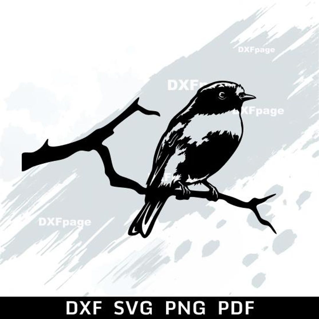 Robin SVG DXF Cut File Laser, Dxf for Plasma, Bird on a Branch, Cnc ...