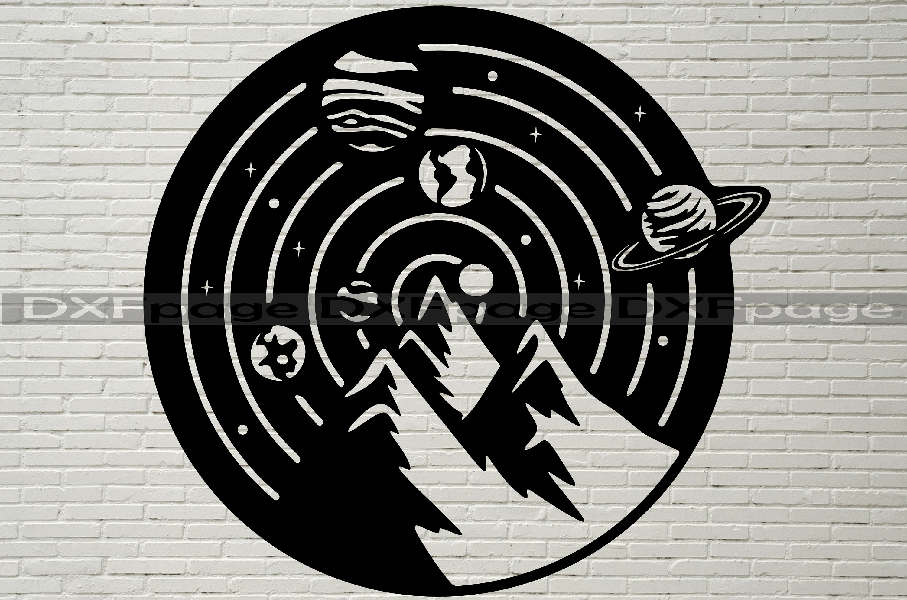 Solar System Silhouette