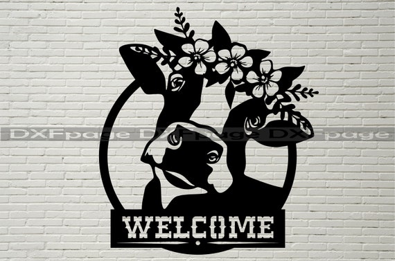 Cow Welcome Sign DXF CNC Dxf File for Laser SVG File for - Etsy