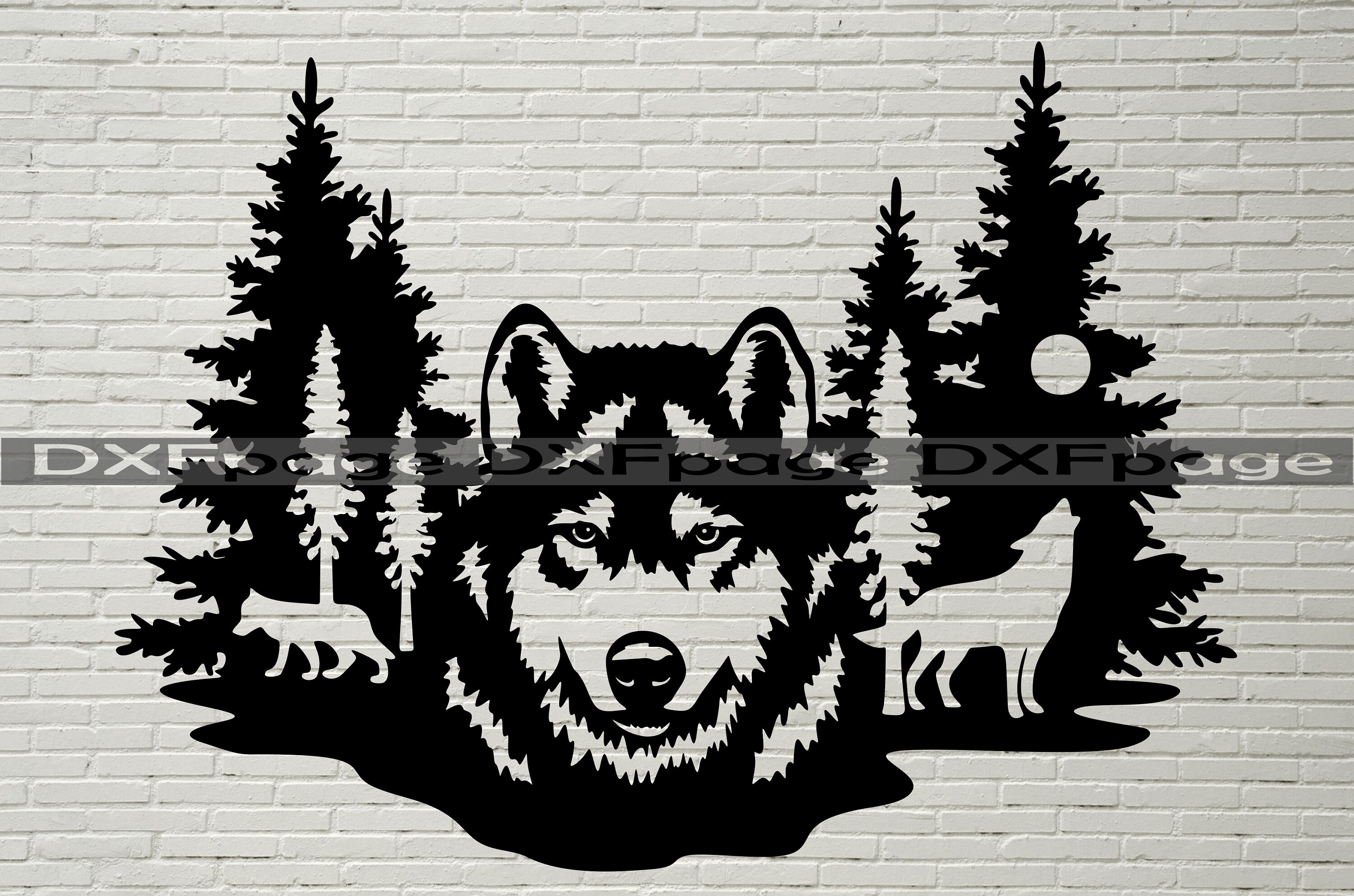 Wolf Scene SVG DXF Laser Cut File, Wild Animals Plasma, Wolves Cnc ...