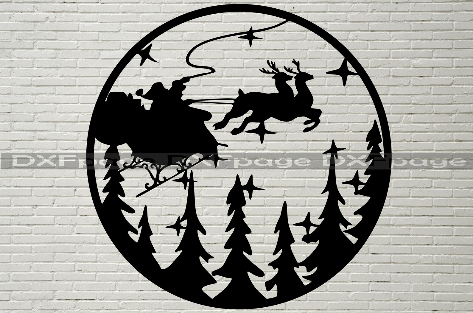 Christmas Scene SVG Santa Claus DXF Cut File Cricut Clipart - Etsy