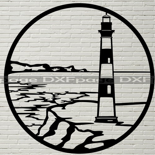 Lighthouse Design Laser Cut Svg Dxf Files Wall Sticker - Etsy