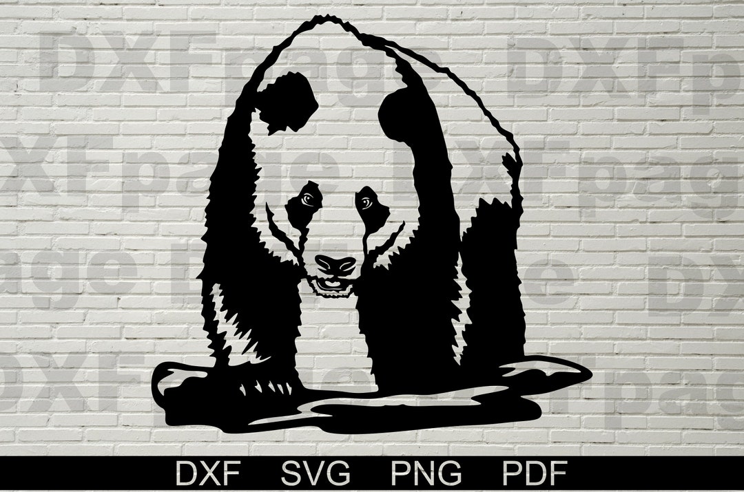 Panda Svg, Animals Cut File for Laser, Dxf for Plasma, Panda Bear Cnc ...