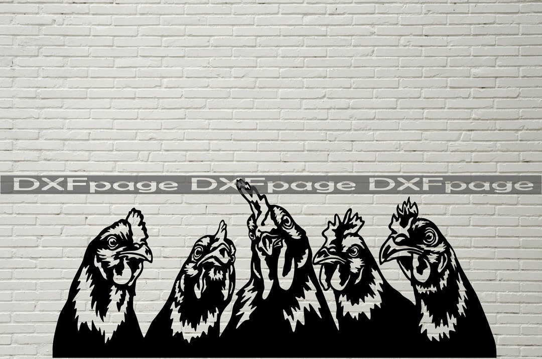 Chickens Peeking SVG Dxf, SVG for Cricut, Farm Life Clipart, Laser Cut ...