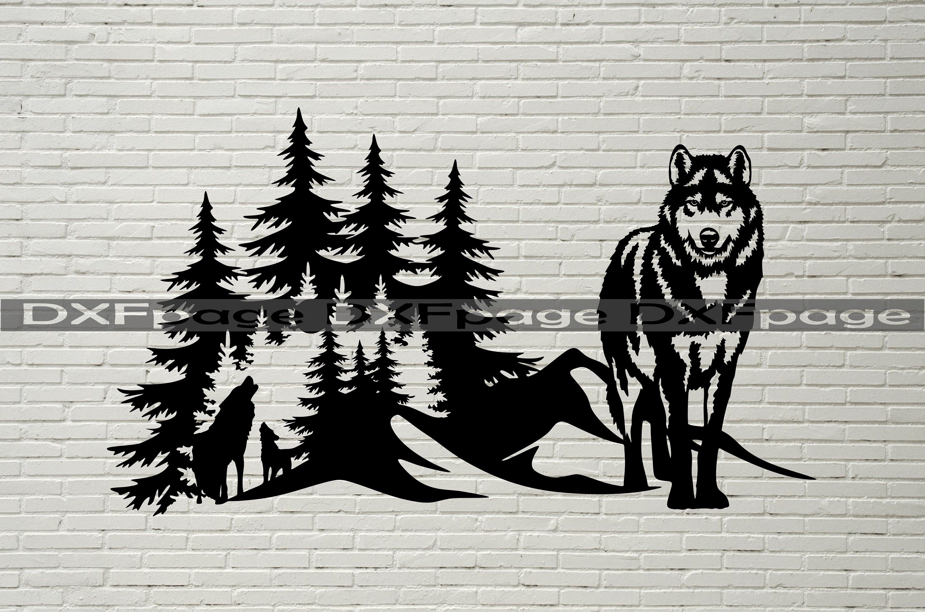 Wolf Scene SVG, Animals Cut File Laser, Dxf File for Plasma, Wolf Cnc ...