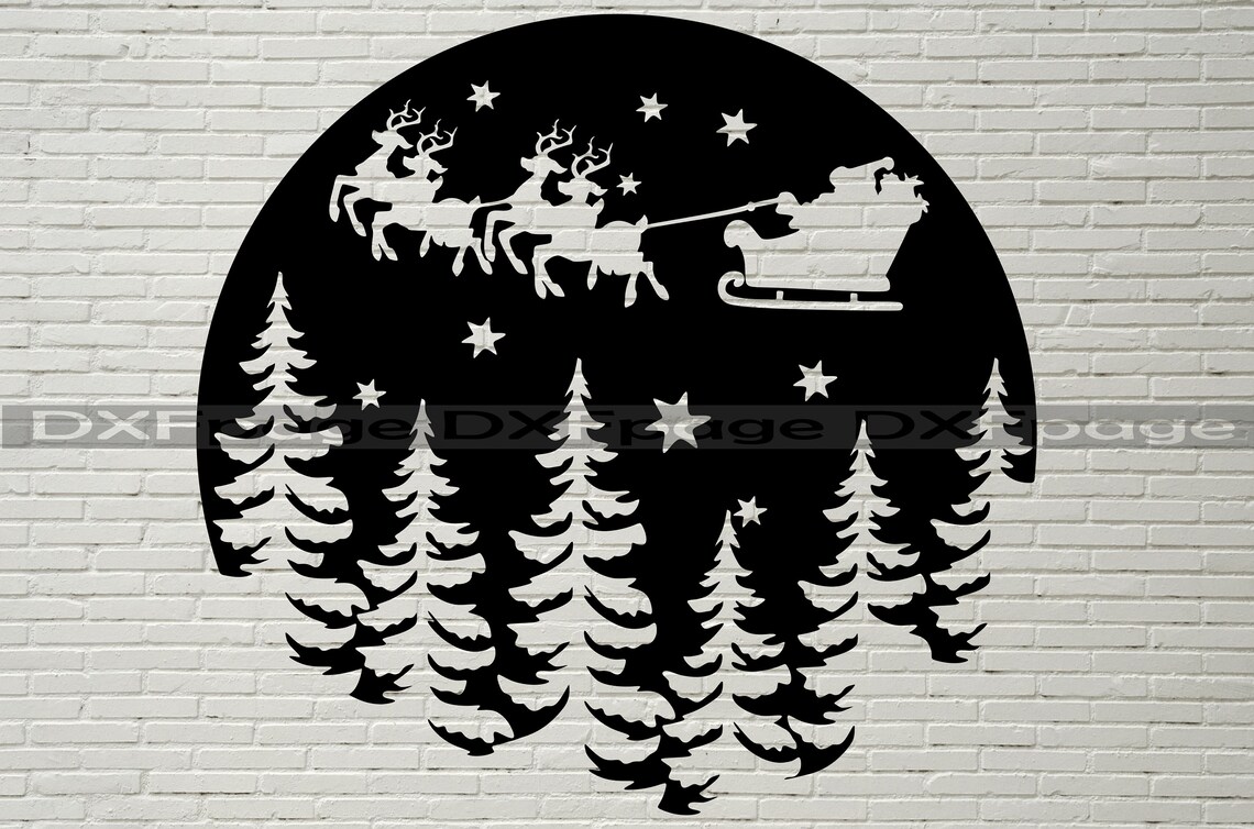 Christmas Scene SVG Santa Claus DXF Cut File Cricut Clipart - Etsy