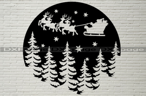 Christmas scene SVG santa claus DXF Cut file Cricut clipart | Etsy