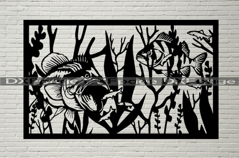 Fish Scene Svg, Bass Fishing DXF Files for Plasma, Laser Cutting, Cnc ...