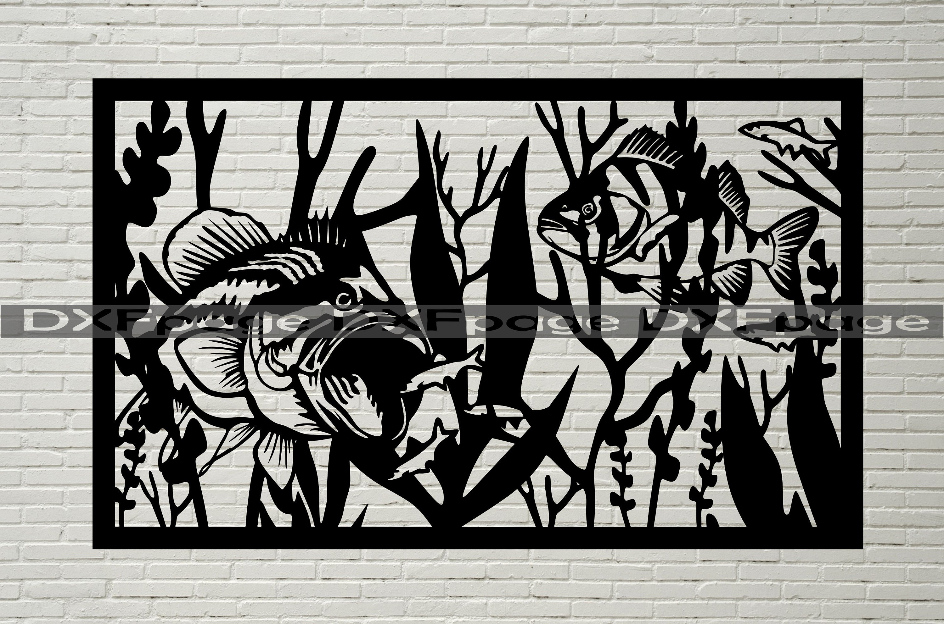 Fish Scene Svg, Bass Fishing DXF Files for Plasma, Laser Cutting, Cnc ...