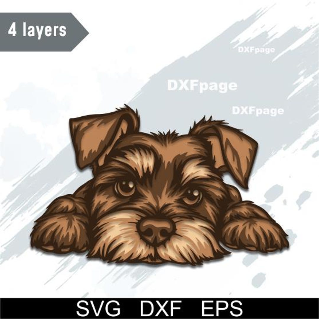 Miniature Schnauzer Multilayer SVG, DXF Laser Cut, 3D Dog, Layered ...